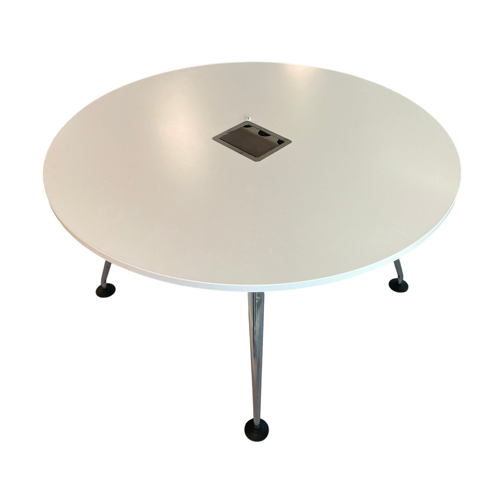 Møtebord med hvit bordplate, 130x130 cm – Secundo